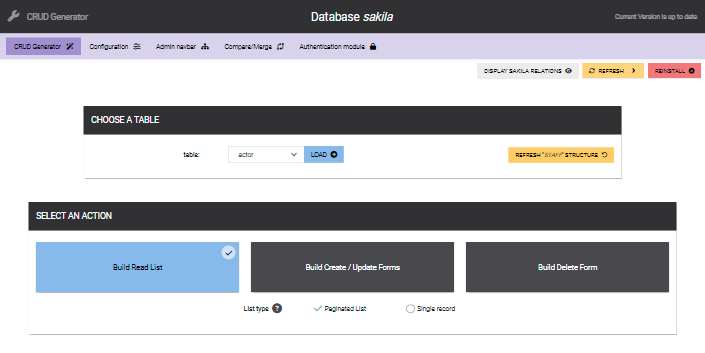 Documentation and Quick Start Guide - PHP CRUD Generator